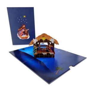 Nativity Scene Pop up Christmas Card - Etsy