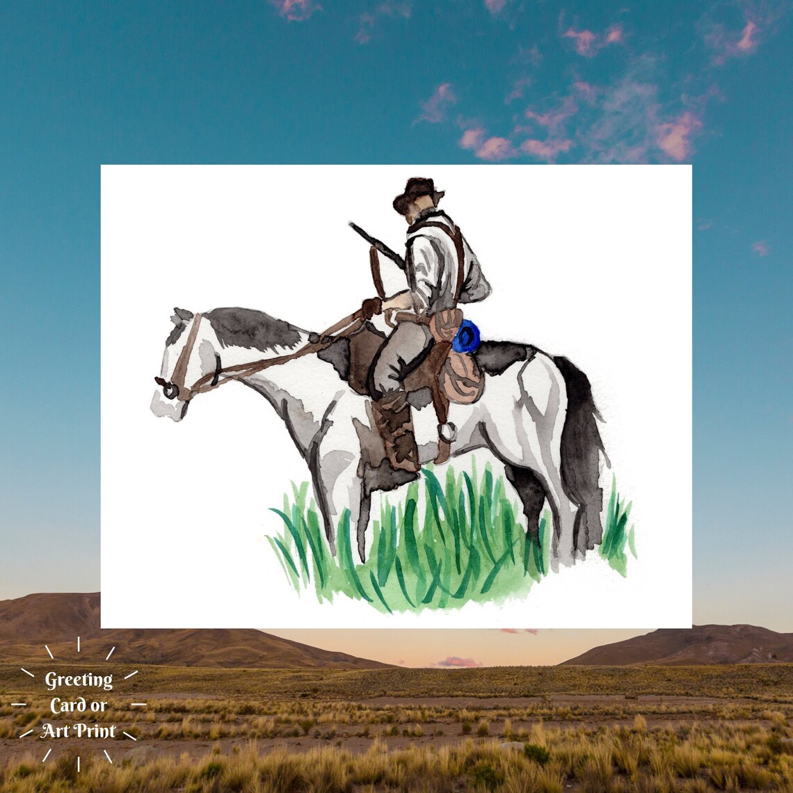 RDR2 Arthur Morgan Horse Art Print / Greeting Card - Etsy