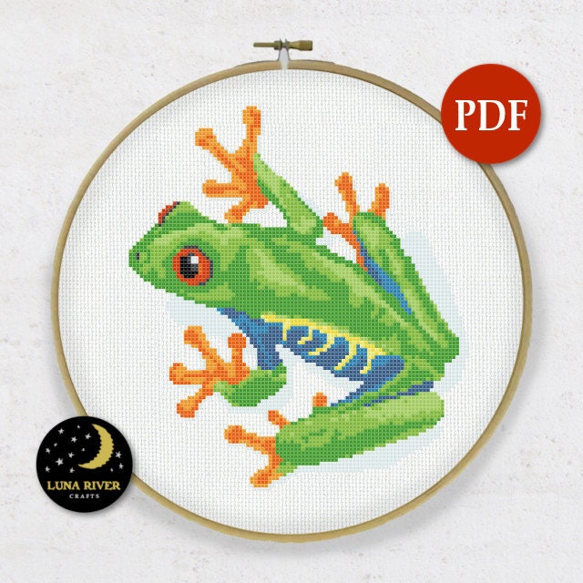 Tree Frog Counted Cross Stitch Pattern Instant Download - Etsy