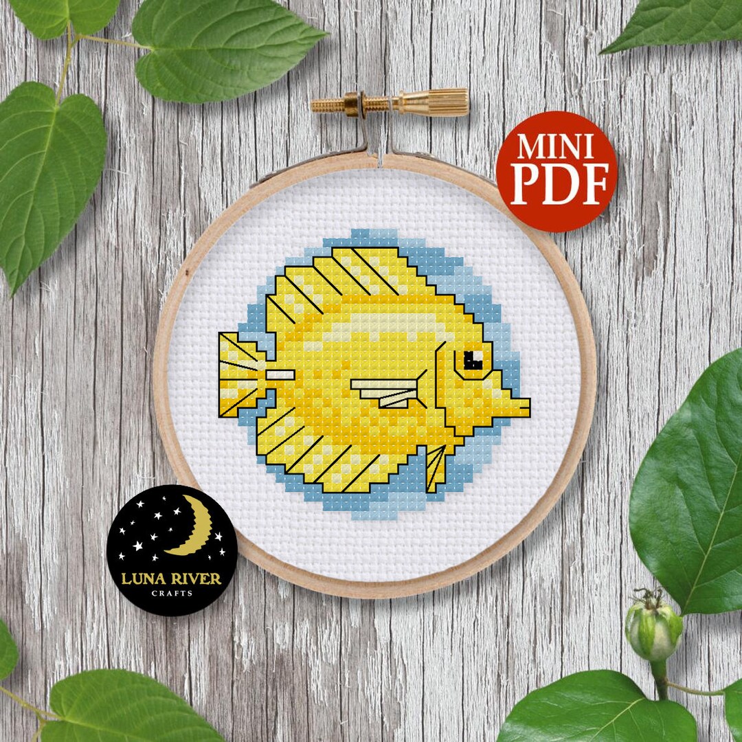 Yellow Tang Cross Stitch Pattern - Instant Download – Fish Mini Pattern ...