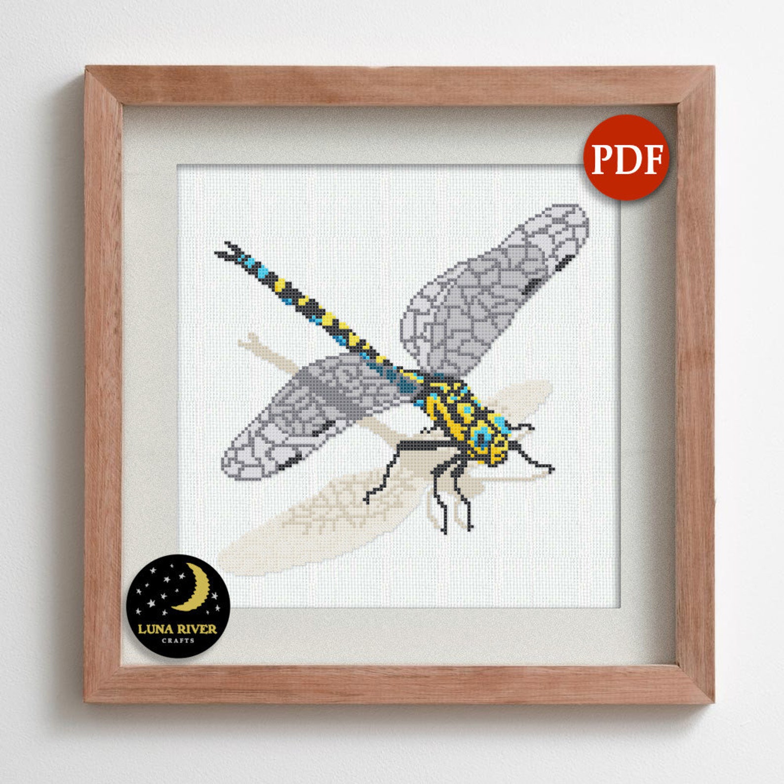 Dragonfly Counted Cross Stitch Pattern Instant Download - Etsy