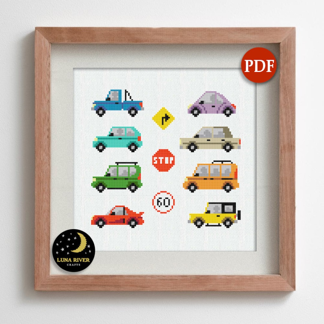 Cars Cross Stitch Pattern – Instant Download – Sampler Counted Cross ...