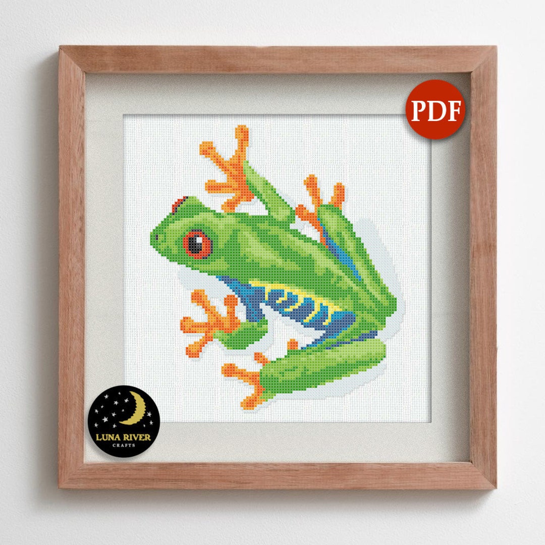 Tree Frog Counted Cross Stitch Pattern - Instant Download - Exotic ...