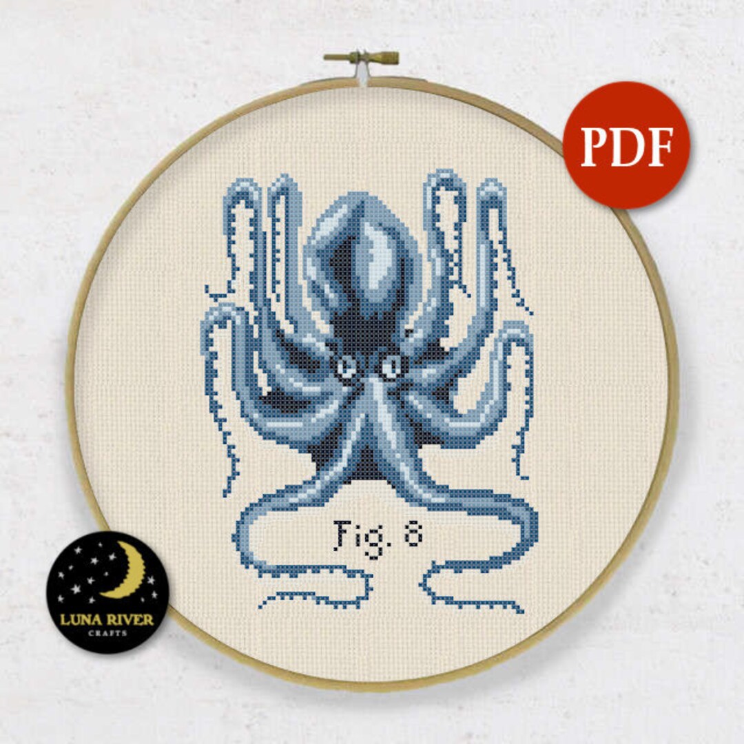Octopus Cross Stitch Pattern - Instant Download - Pattern PDF - Vintage ...