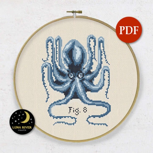 Octopus Cross Stitch Pattern 1 Instant PDF Download Octopus | Etsy