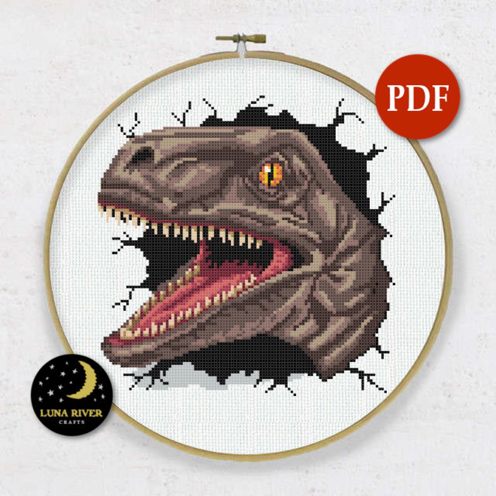 Dinosaur Cross Stitch Pattern Set Set of 3 Instant | Etsy