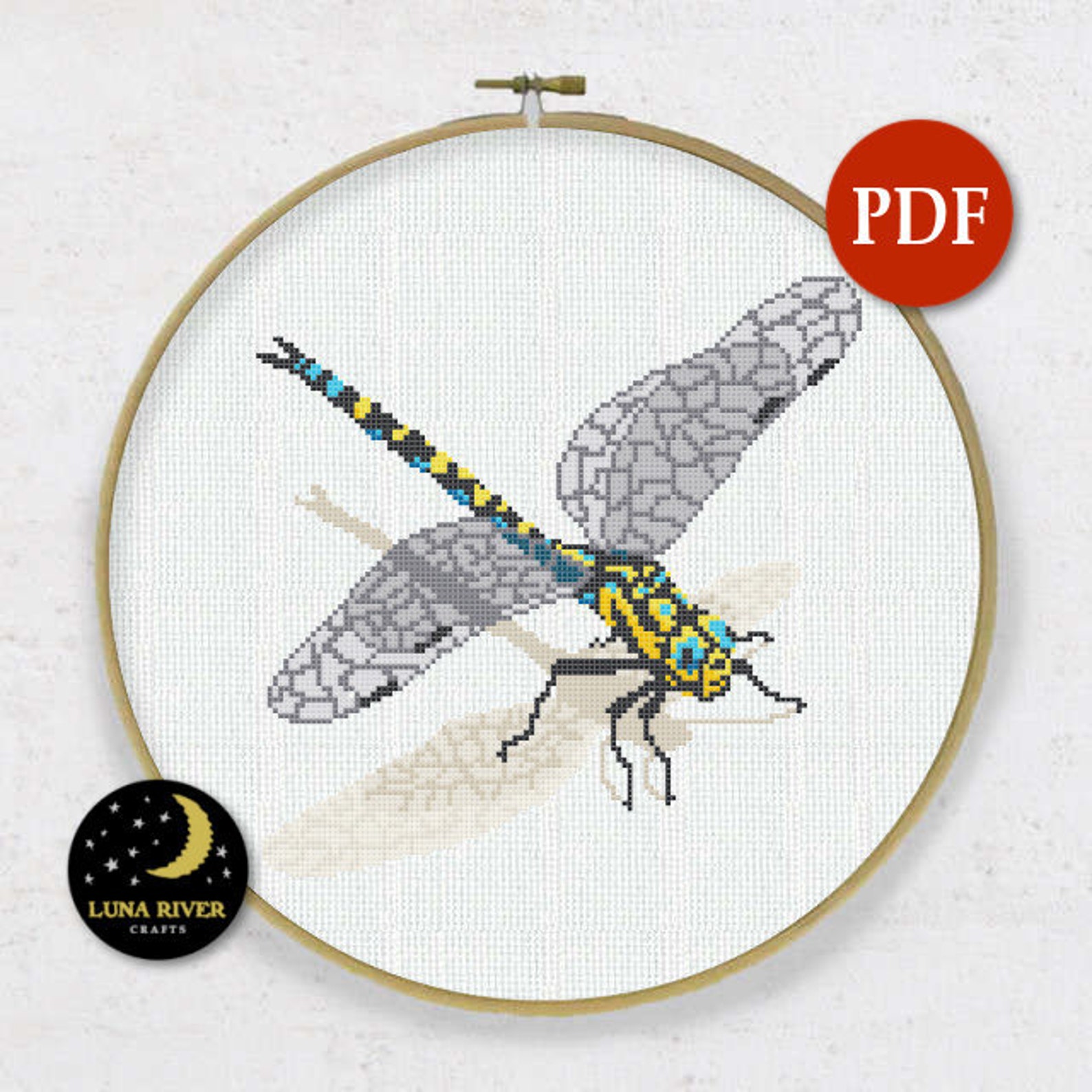 Dragonfly Counted Cross Stitch Pattern Instant Download - Etsy