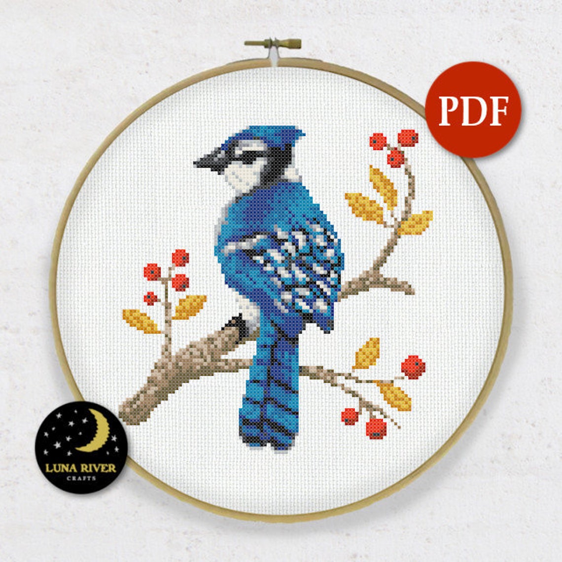 Blue Jay Cross Stitch Pattern Instant Download Bird | Etsy