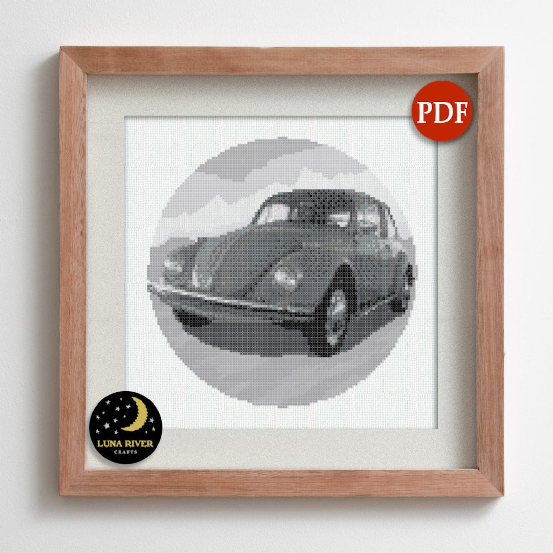 Classic Car Counted Cross Stitch Pattern - Instant Download - Retro Car ...