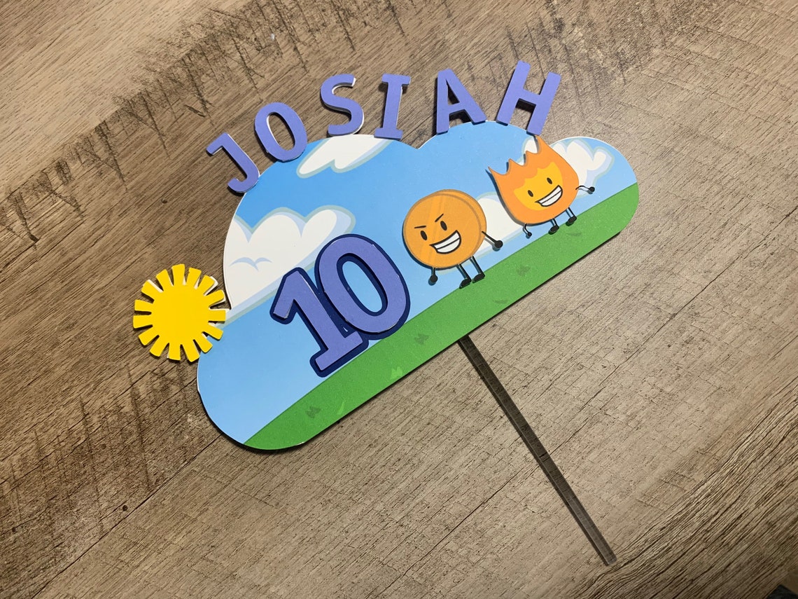 BFDI Theme Battle for Dream Island Cake Topper | Etsy