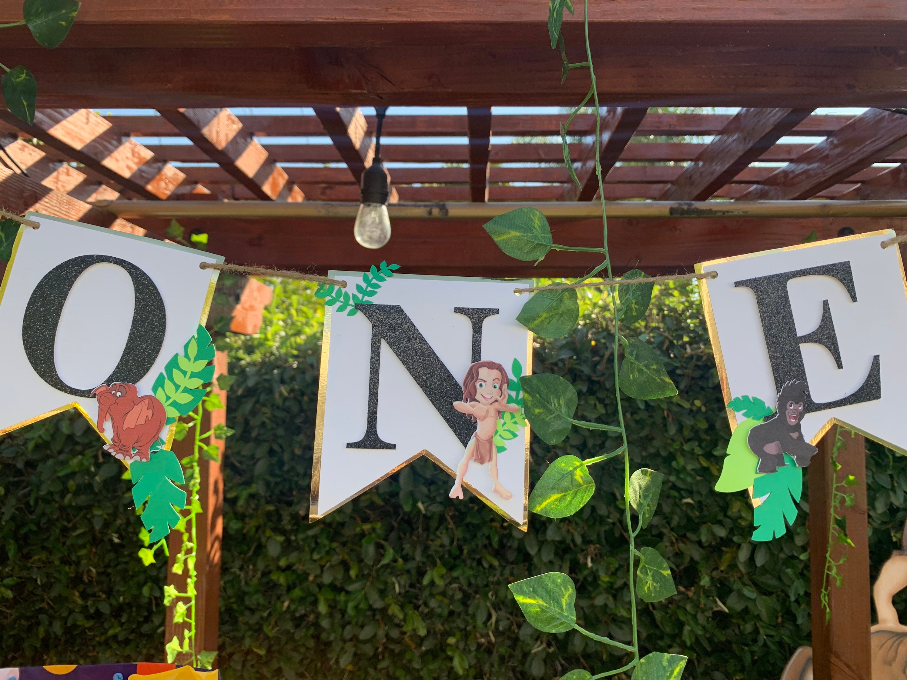 Tarzan Theme One Birthday Banner High Chair 1st Birthday - Etsy