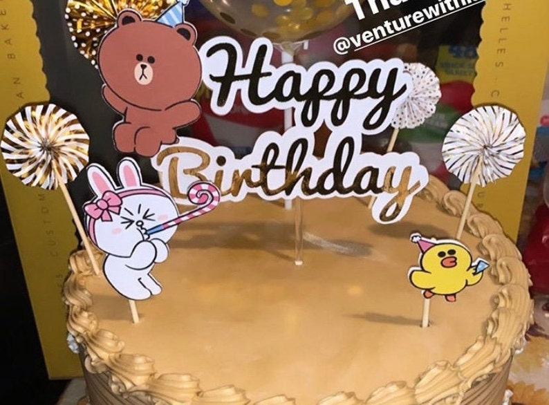 LINE FRIENDS Birthday Cake Topper LINE Friends Theme Party - Etsy