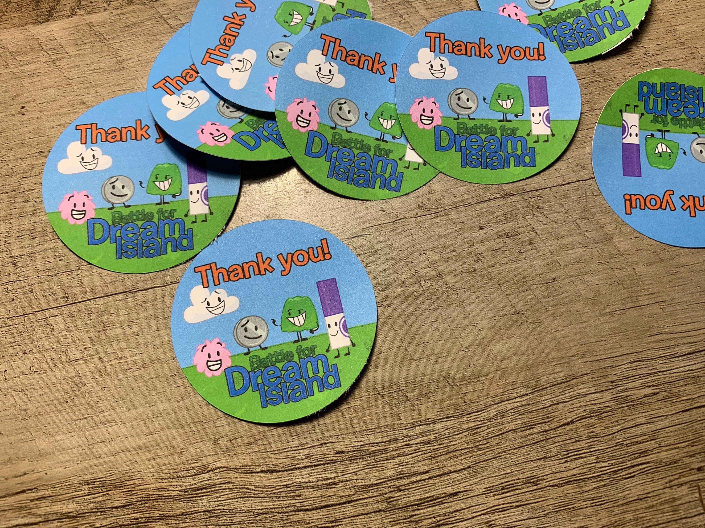 BFDI Thank You Stickers for Birthdays , Party Favor Stickers - Etsy
