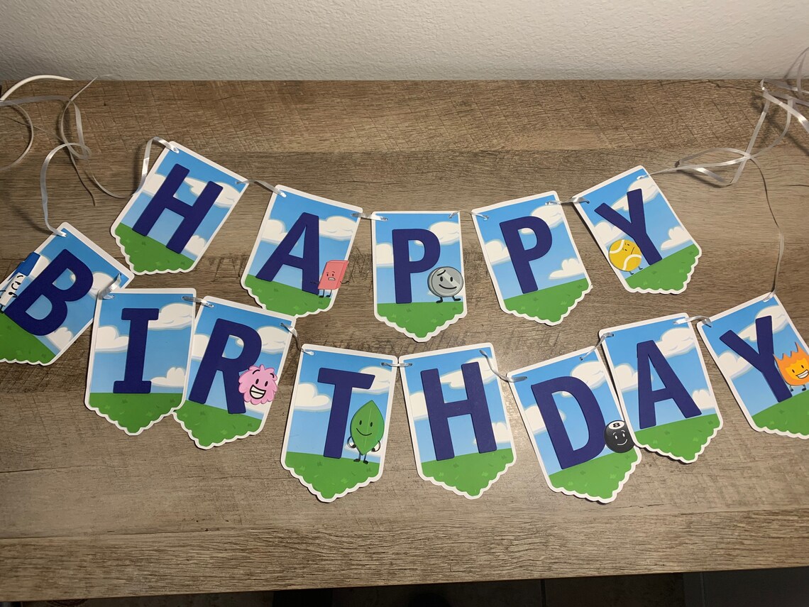 BFDI Theme Battle for Dream Island Happy Birthday Banner - Etsy