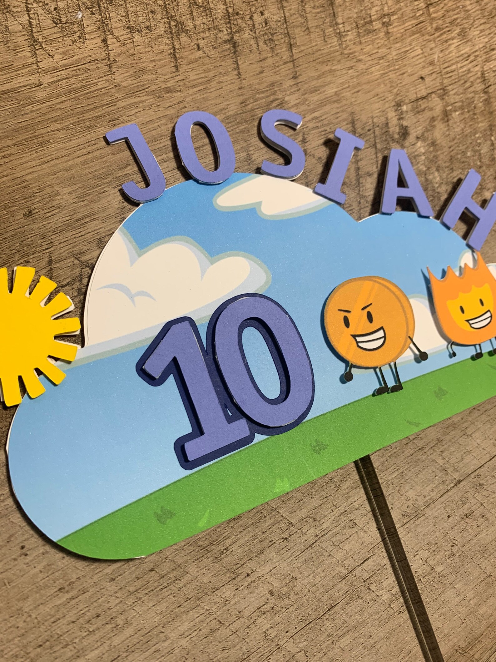 BFDI Theme Battle for Dream Island Cake Topper | Etsy