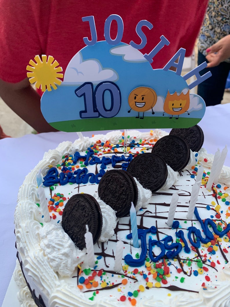 BFDI Theme Battle for Dream Island Cake Topper - Etsy