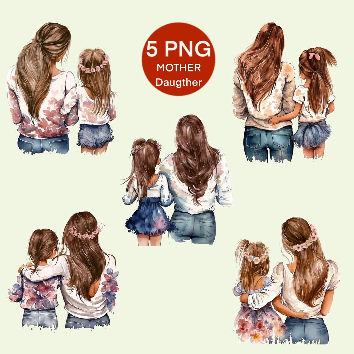 Mother and Daughter PNG Clipart, Mothers Day Clipart, Mother Clipart ...