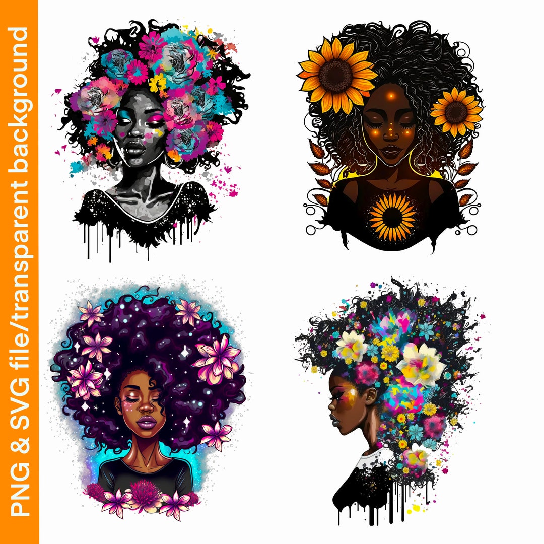 Black Girl Magic Clipart, Black Girl PNG, Black Girl Clipart, Apro Girl ...