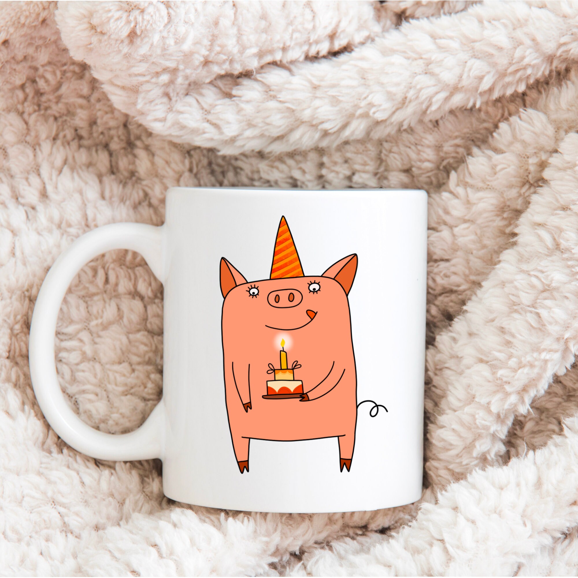 Pig Birthday Cartoon/ Pig PNG, Instant Download, Animals Download, Pig ...