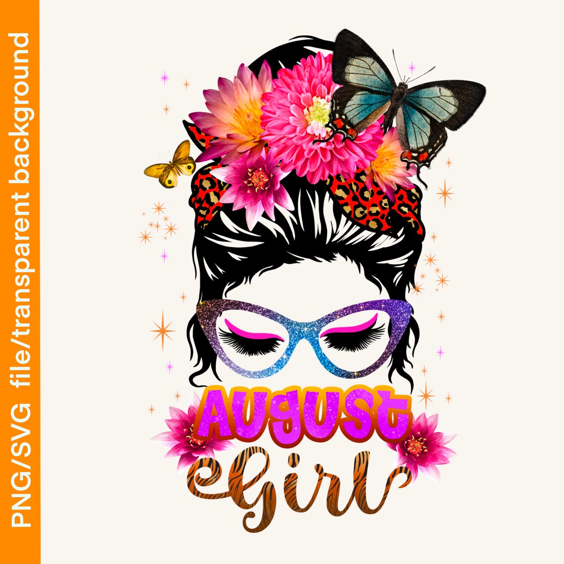 August Birthday Gift Png/svg File, Girls Birthday Gift Design, Girl ...