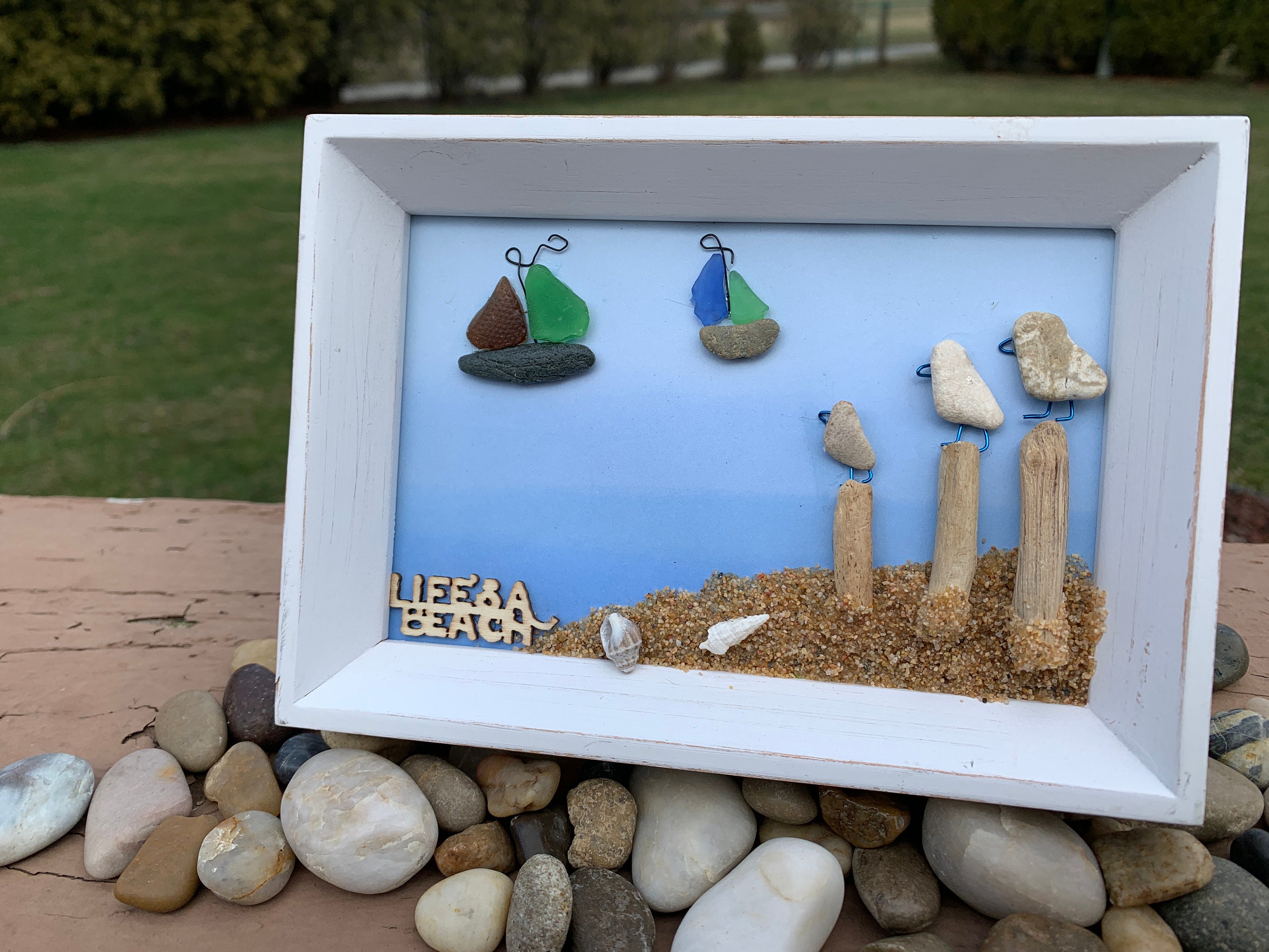 Custom Pebble Art pebble art picture pebble art family | Etsy