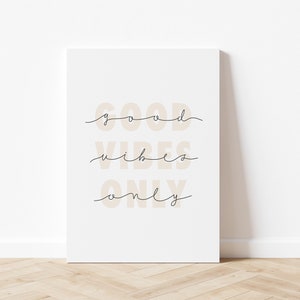 Good Vibes Only Art Print, Boho Art Print, Minimalist Quote Art, Modern ...