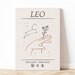 Leo Inspired Zodiac Sign Poster Minimalist Leo Zodiac Sign - Etsy