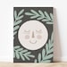 Happy Moon Art Print, Moon Face Illustration, Hippie Moon Art, Face ...