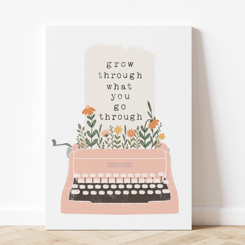 Mental Health Retro Poster Grow Through What You Go Through - Etsy