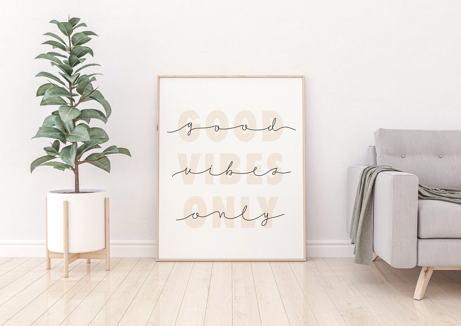 Good Vibes Only Art Print Boho Art Print Minimalist Quote | Etsy