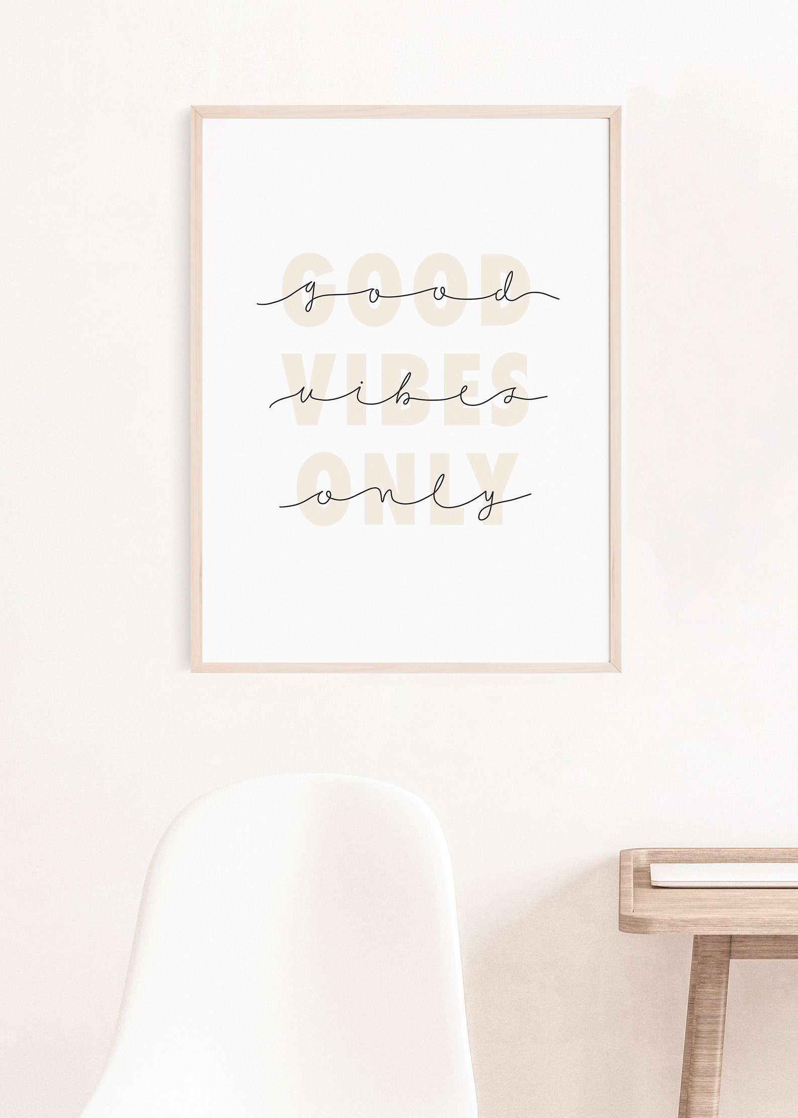Good Vibes Only Art Print Boho Art Print Minimalist Quote | Etsy