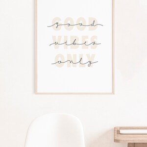 Good Vibes Only Art Print, Boho Art Print, Minimalist Quote Art, Modern ...