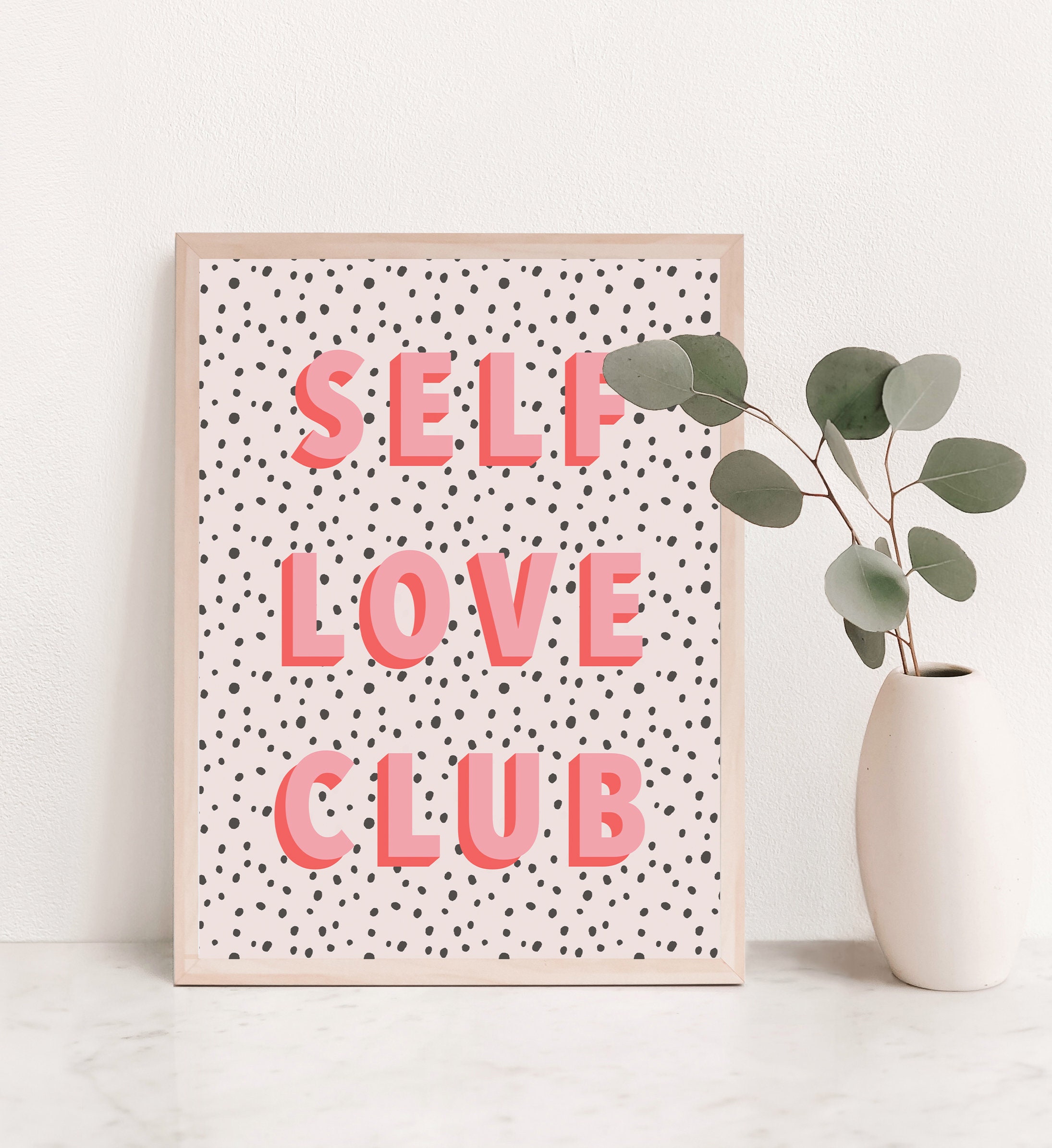 Self Love Club Art Print Mental Health Wall Art Self Love | Etsy