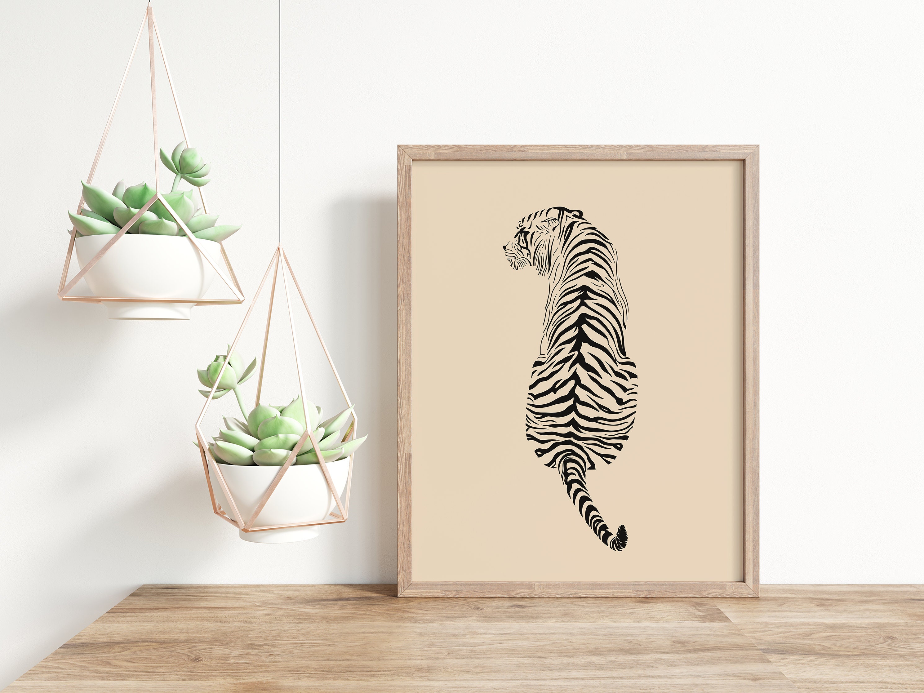 Minimalist Tiger Art Print Modern Tiger Art Neutral Wall - Etsy