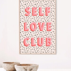 Self Love Club Art Print Mental Health Wall Art Self Love | Etsy
