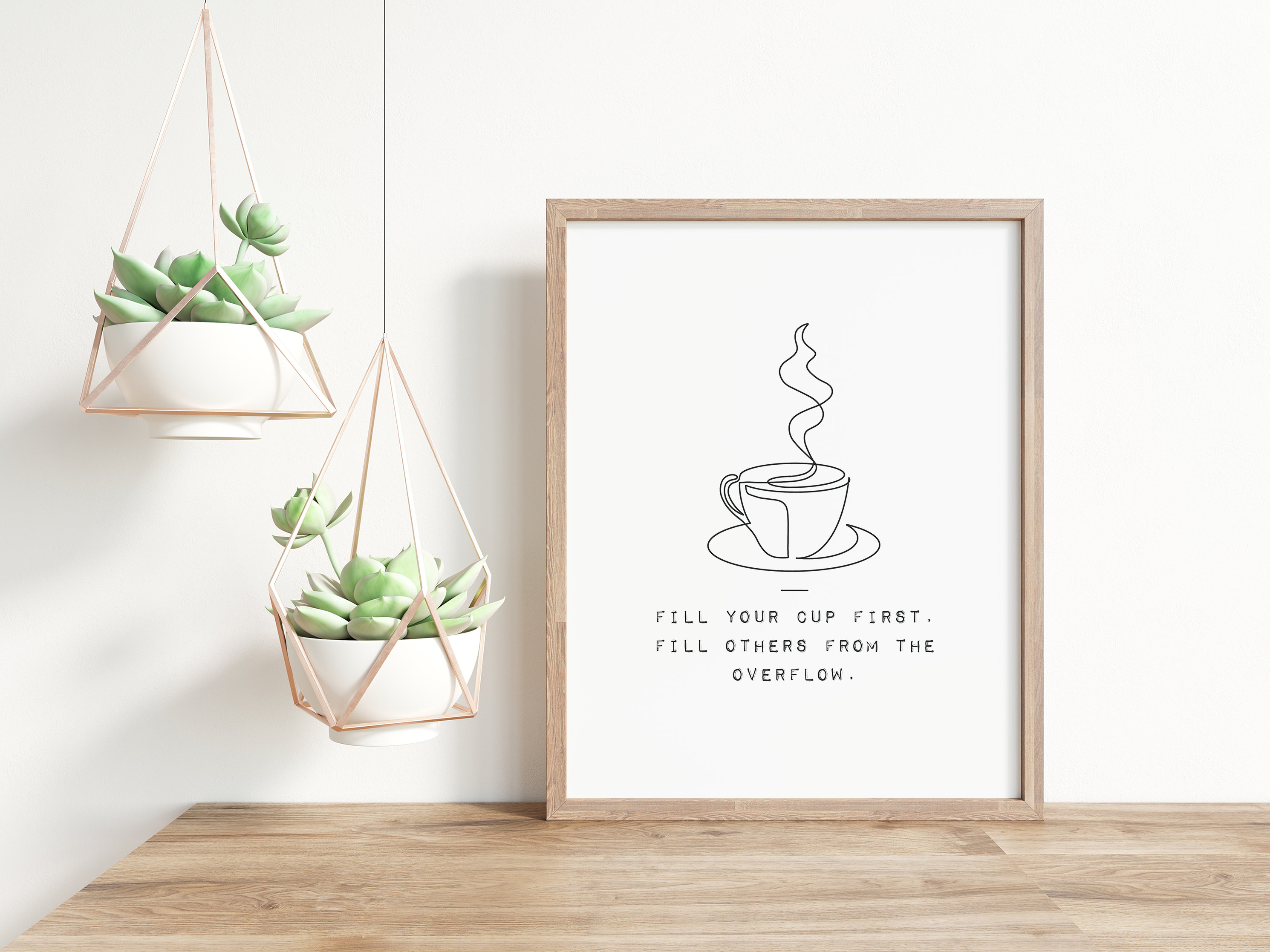 Fill Your Cup First Art Print Mental Health Wall Art Coffee | Etsy