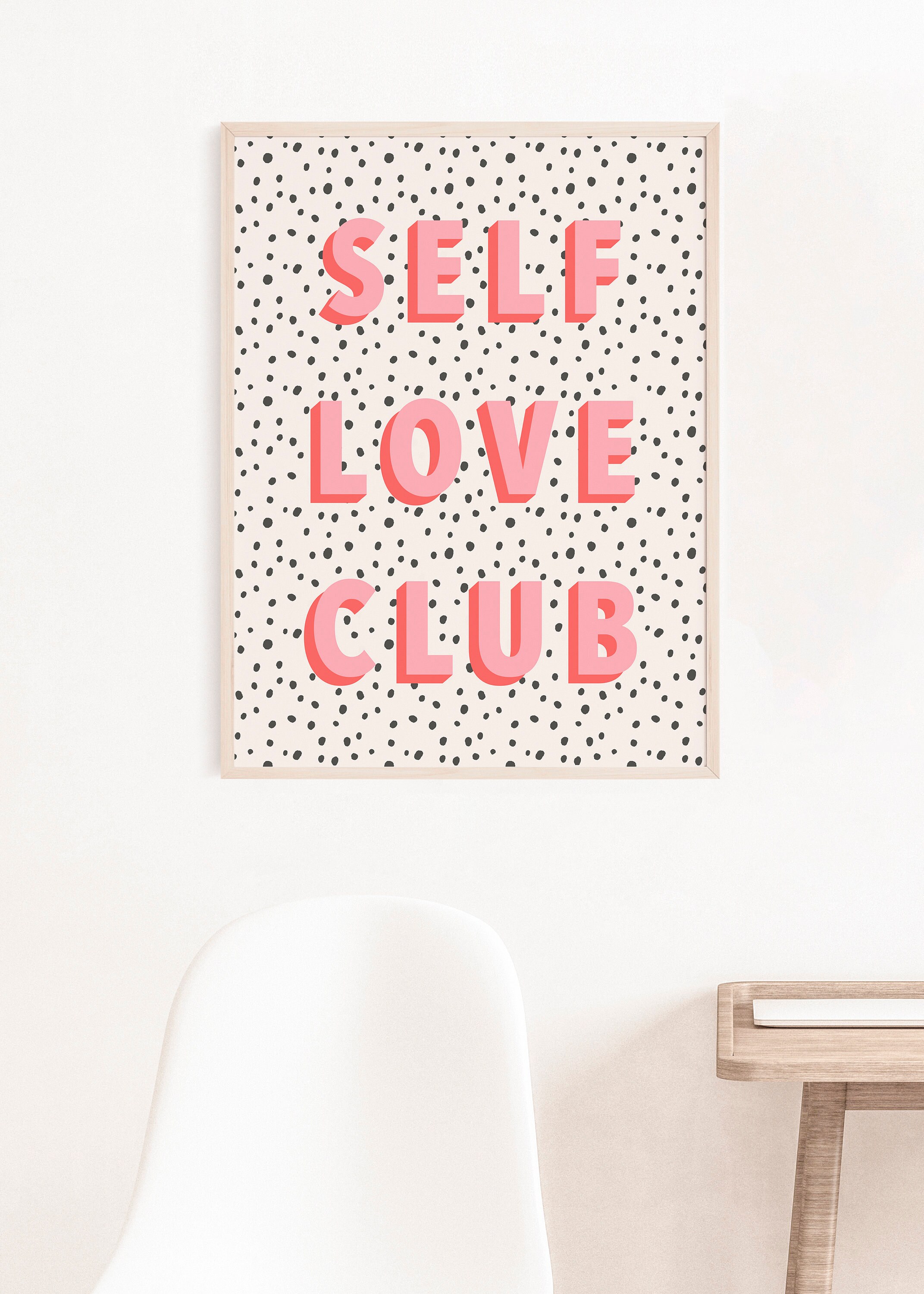 Self Love Club Art Print Mental Health Wall Art Self Love | Etsy
