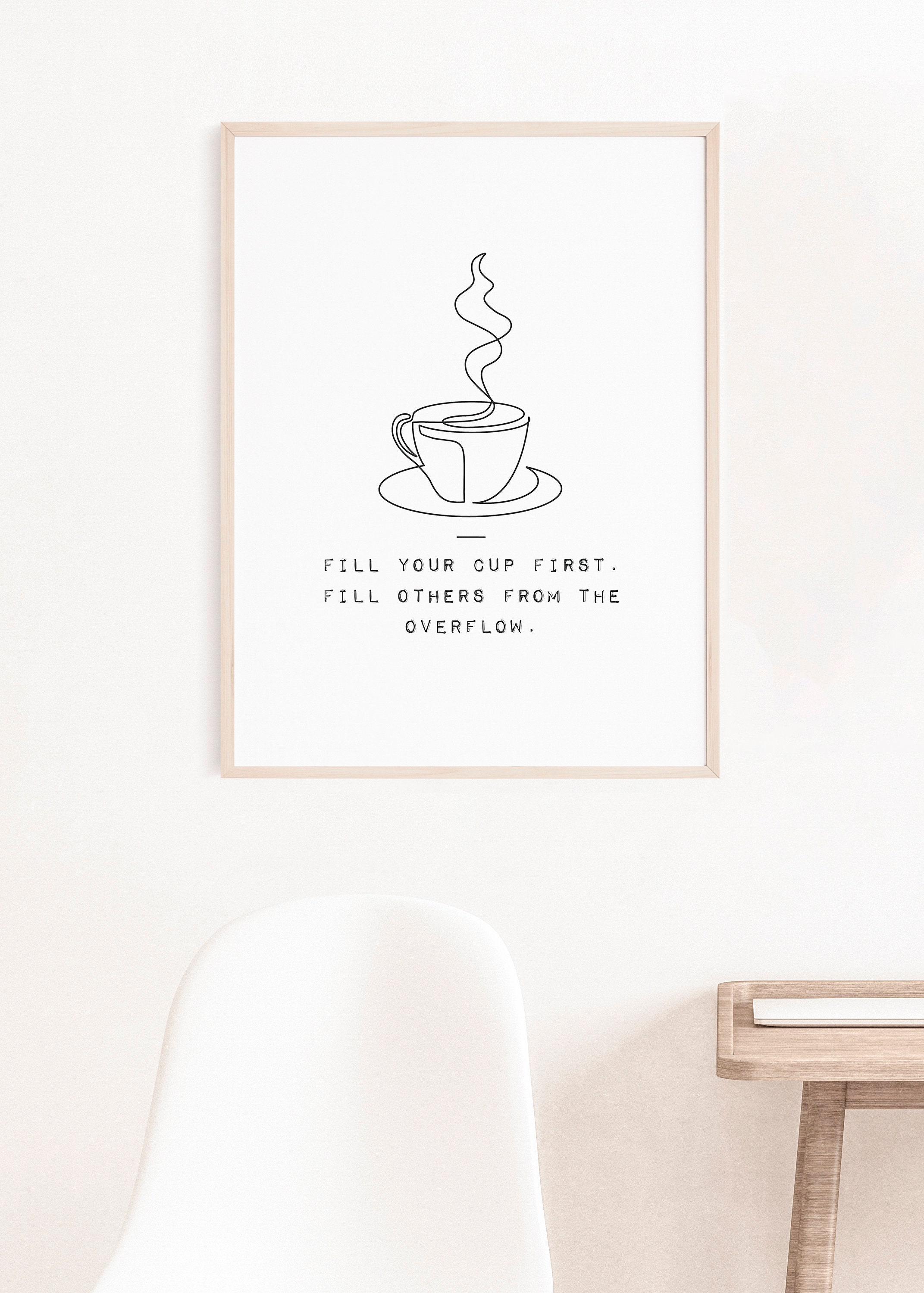 Fill Your Cup First Art Print Mental Health Wall Art Coffee - Etsy