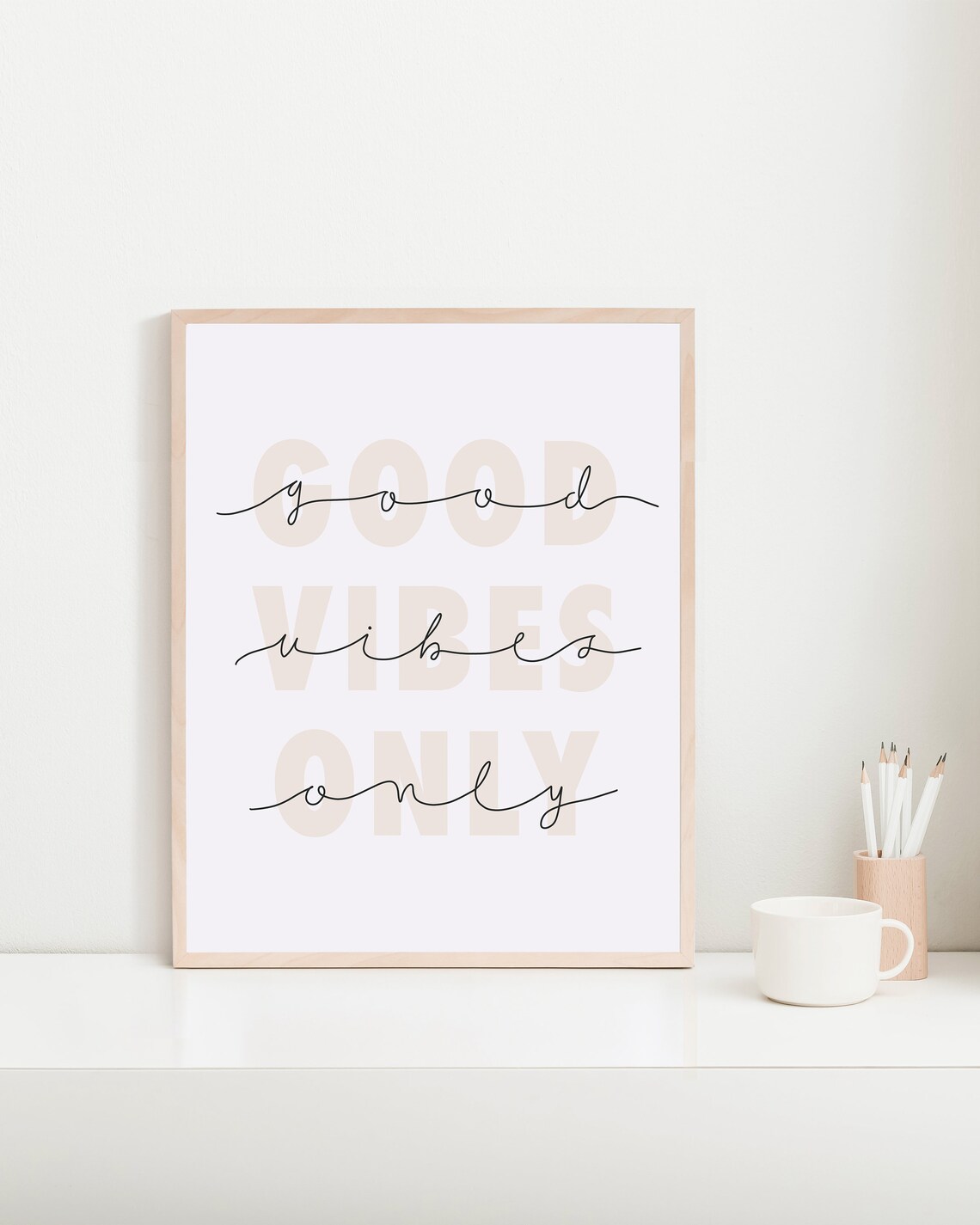 Good Vibes Only Art Print Boho Art Print Minimalist Quote | Etsy