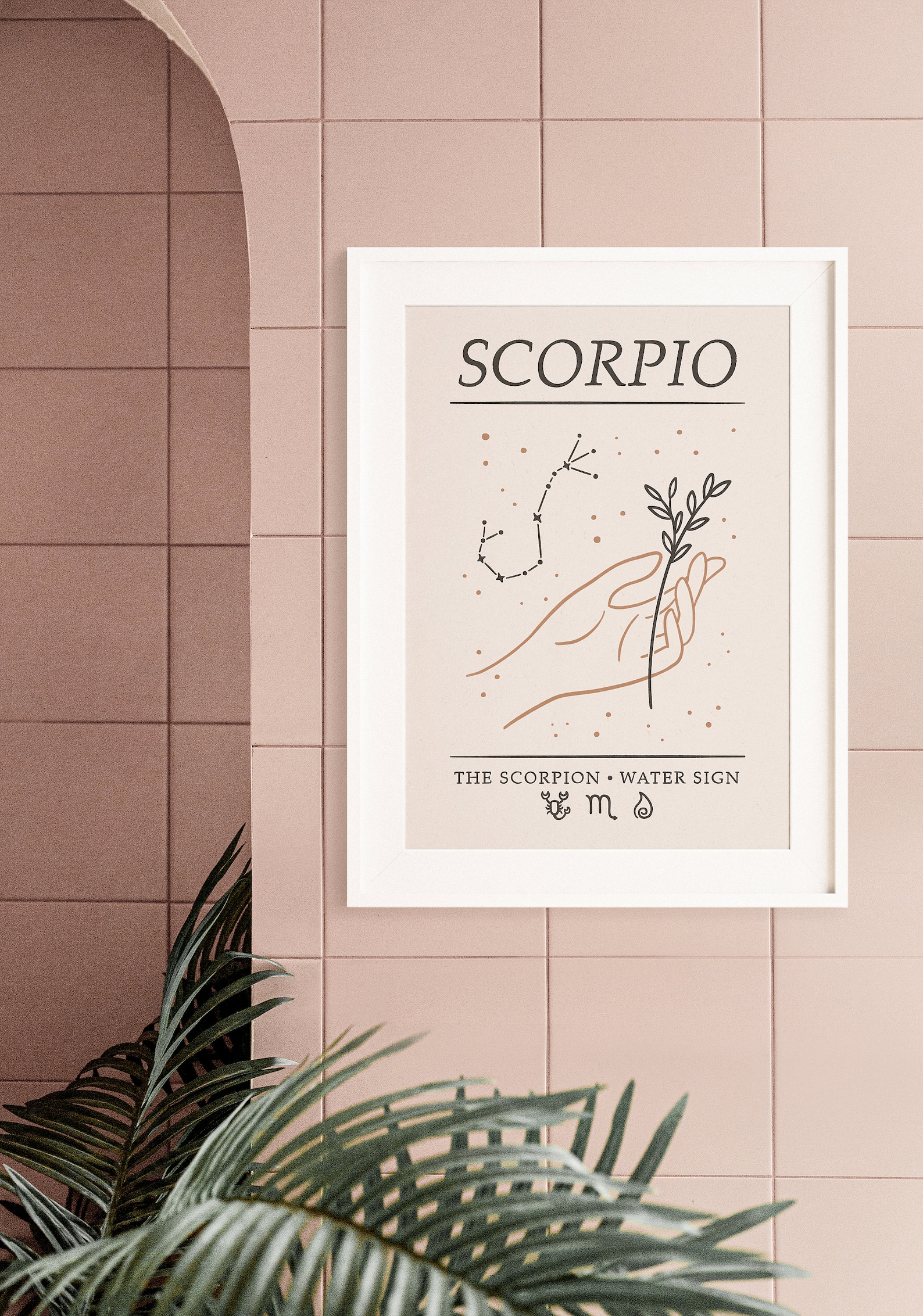 Scorpio Inspired Zodiac Sign Poster, Minimalist Scorpio Zodiac Sign ...