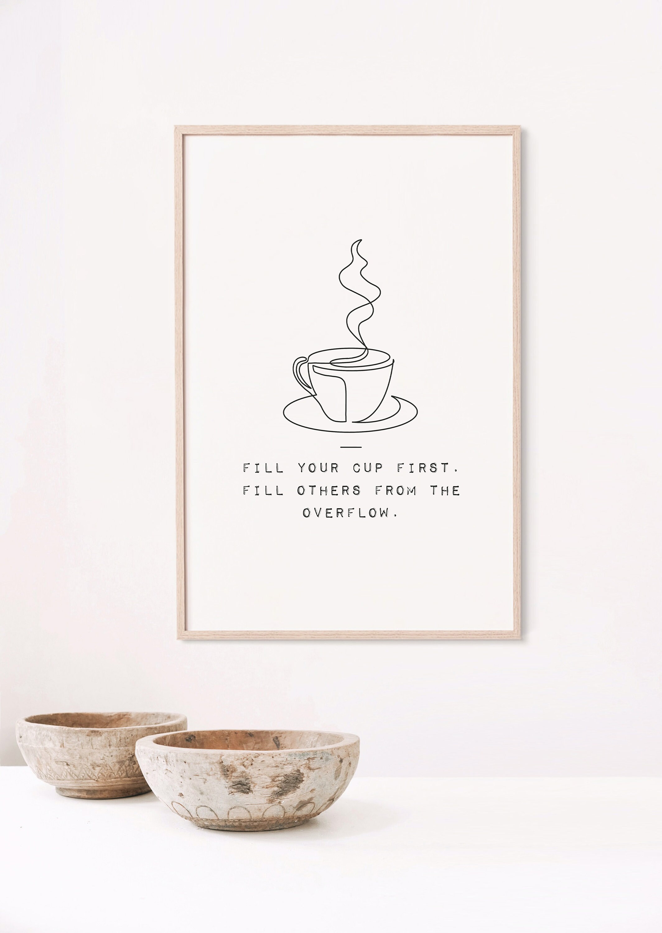 Fill Your Cup First Art Print Mental Health Wall Art Coffee | Etsy