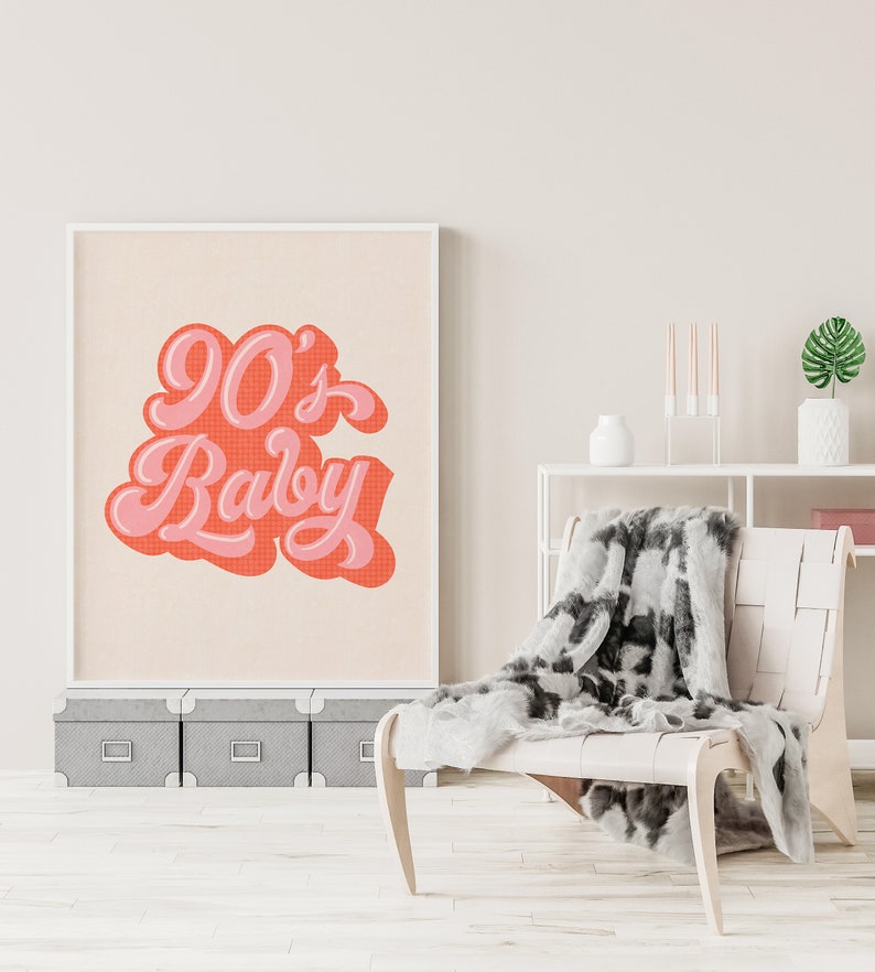 90's Baby Typography Art Print, 90's Inspired Art Print, Early 2000's ...