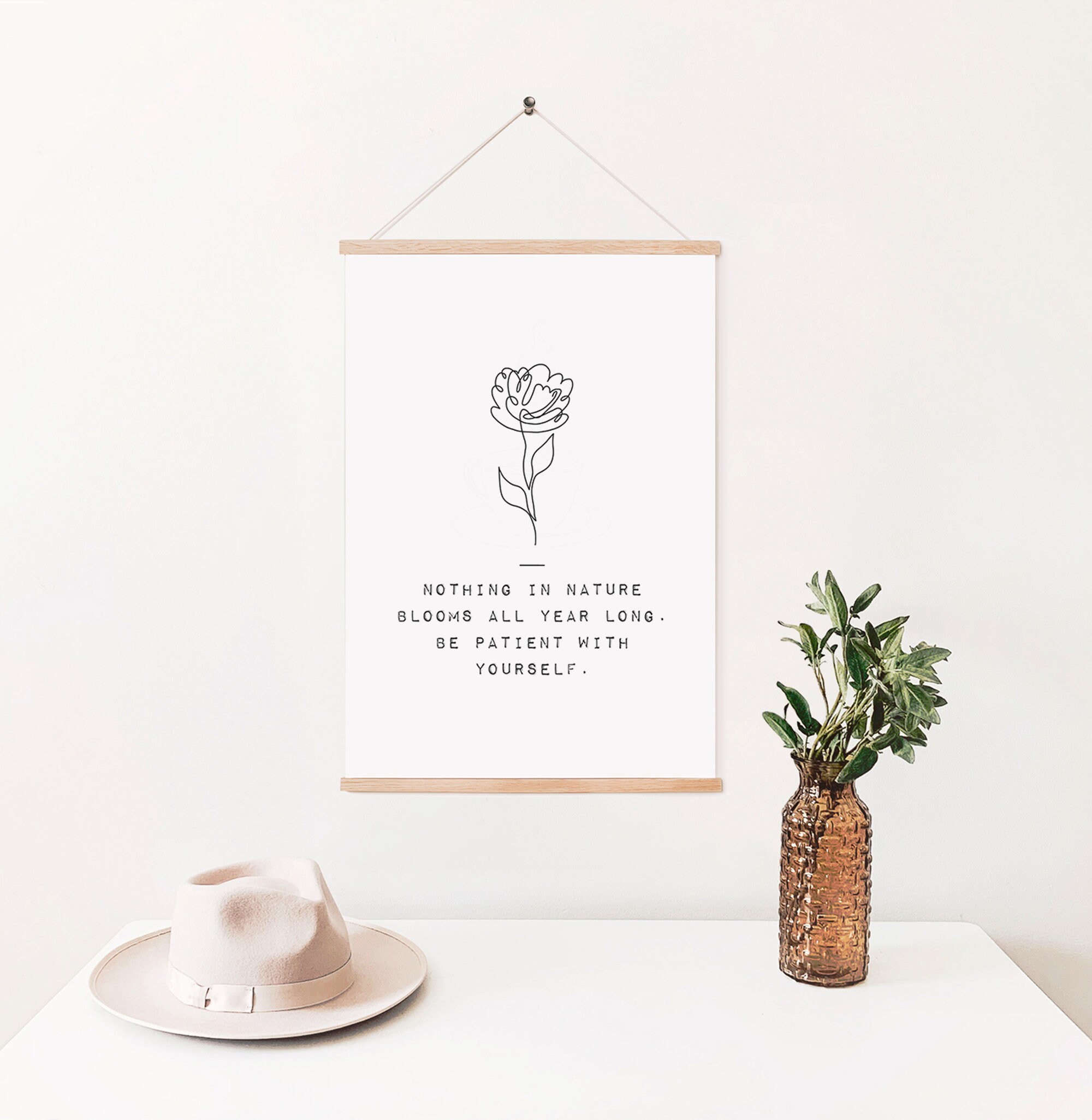 Be Patient With Yourself Art Print Mental Health Wall Art | Etsy