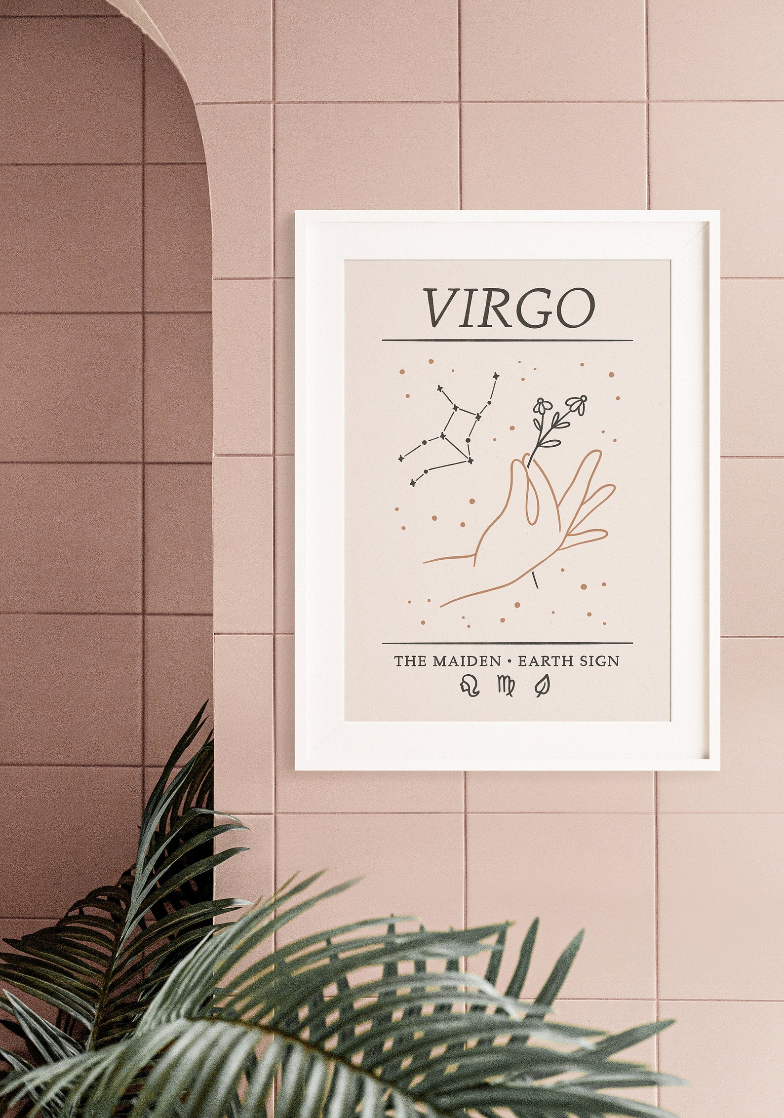 Virgo Inspired Zodiac Sign Poster, Minimalist Virgo Zodiac Sign ...
