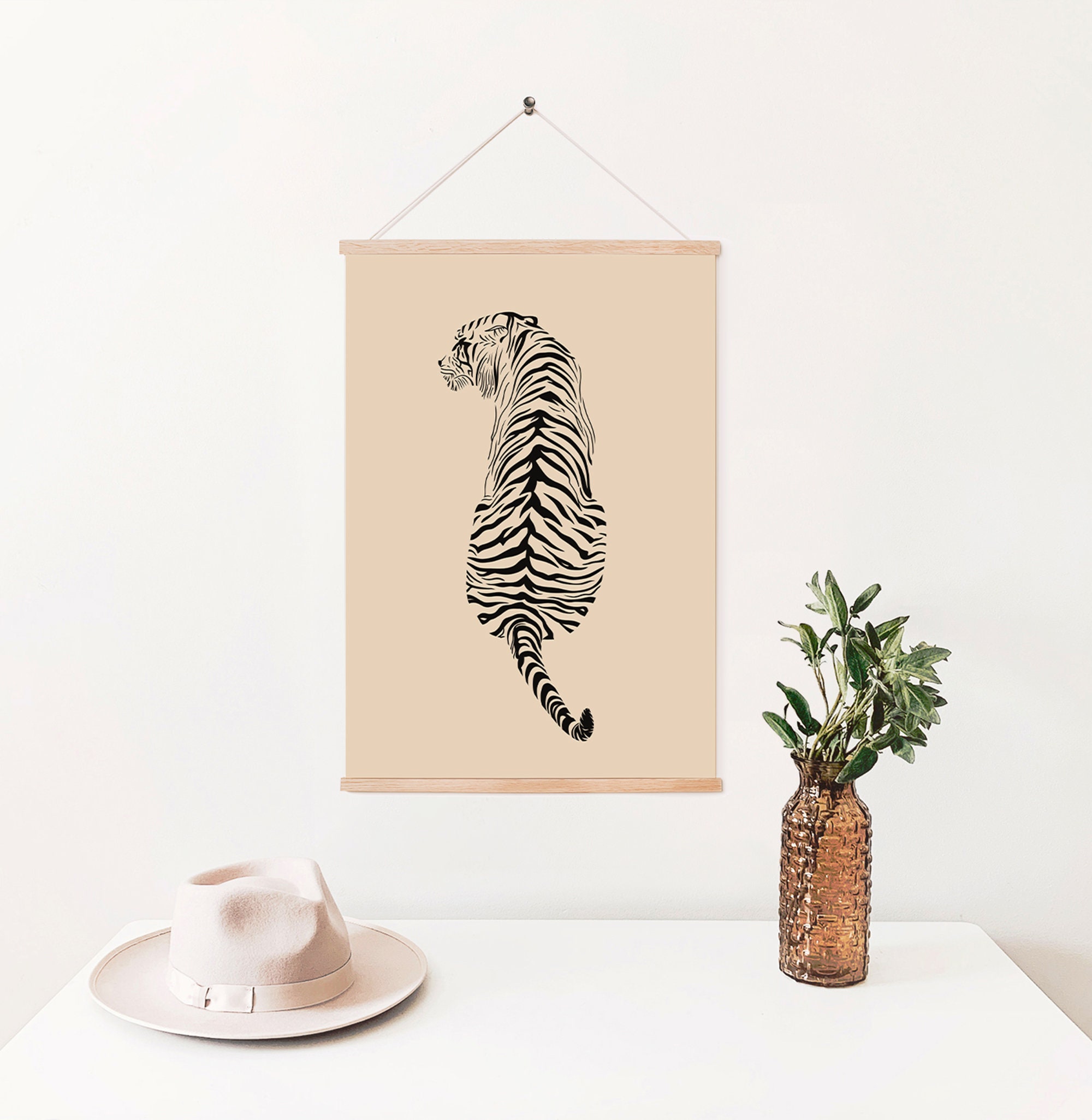 Minimalist Tiger Art Print Modern Tiger Art Neutral Wall - Etsy
