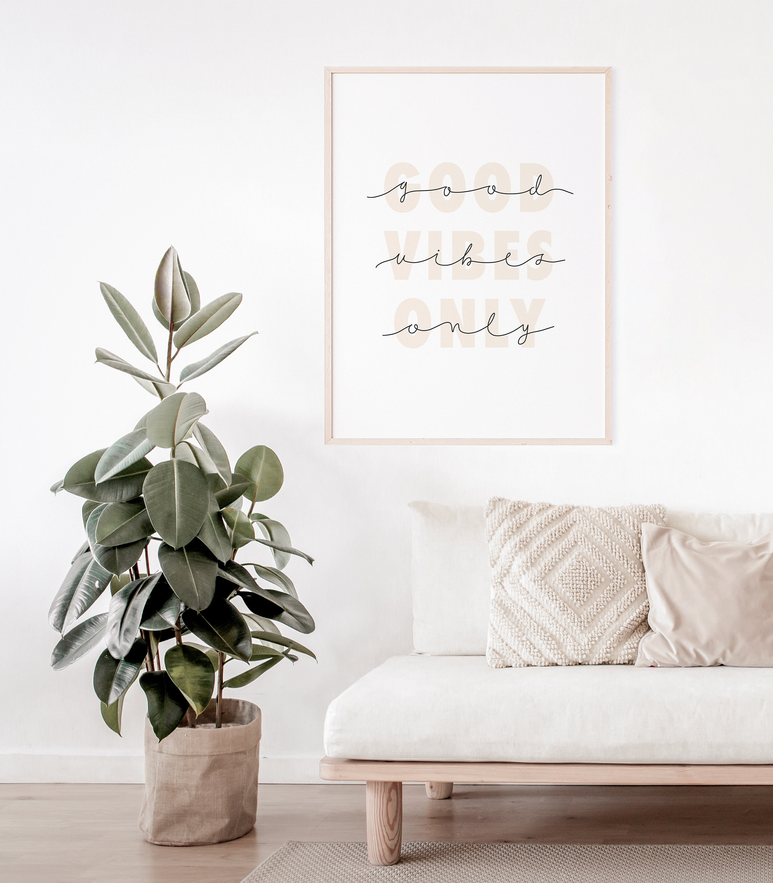 Good Vibes Only Art Print Boho Art Print Minimalist Quote | Etsy