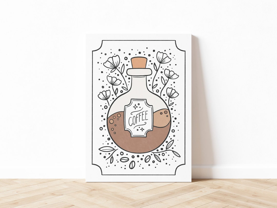 Coffee Potion Illustration Art Print, Tarot Inspired Coffee Art, Coffee ...