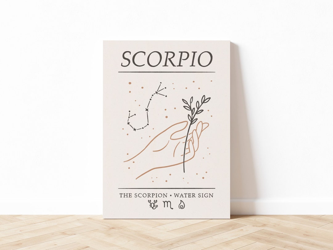 Scorpio Inspired Zodiac Sign Poster, Minimalist Scorpio Zodiac Sign ...