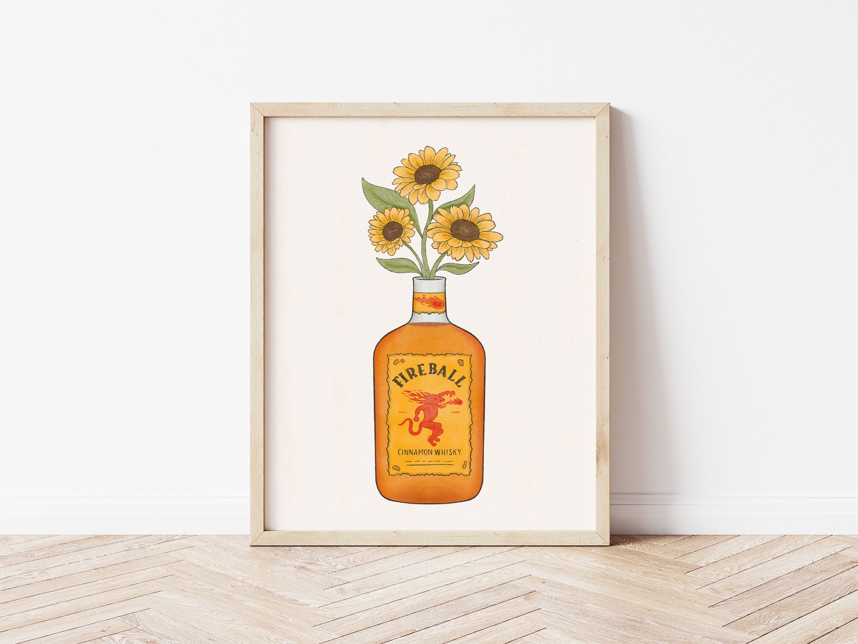 Fireball Whiskey Art Print Whiskey Wall Art Whiskey Poster Etsy