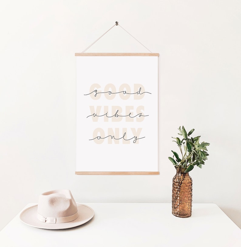 Good Vibes Only Art Print Boho Art Print Minimalist Quote | Etsy